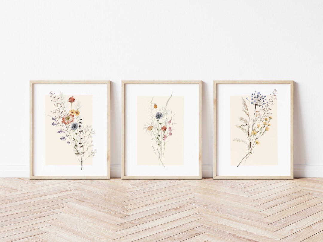 Set of 3 BEAUTIFUL Floral Wall Prints DIGITAL - Etsy