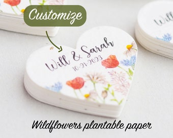Valentine Heart Shaped Plantable Seed Paper Confetti Mix, Wildflower ...