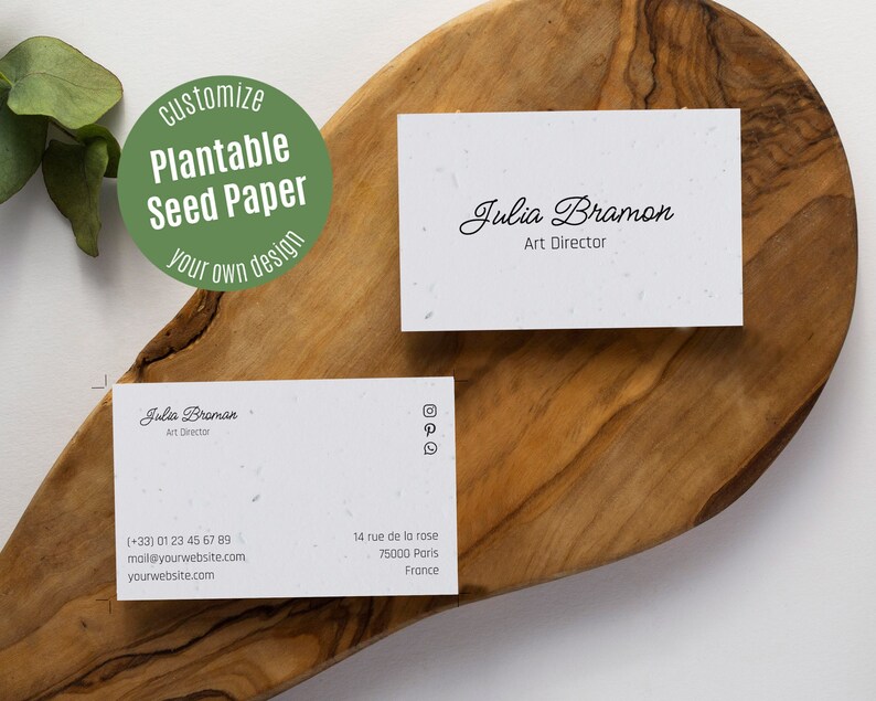 Plantable Business Card Custom Card Personalized Seed Paper - Etsy
