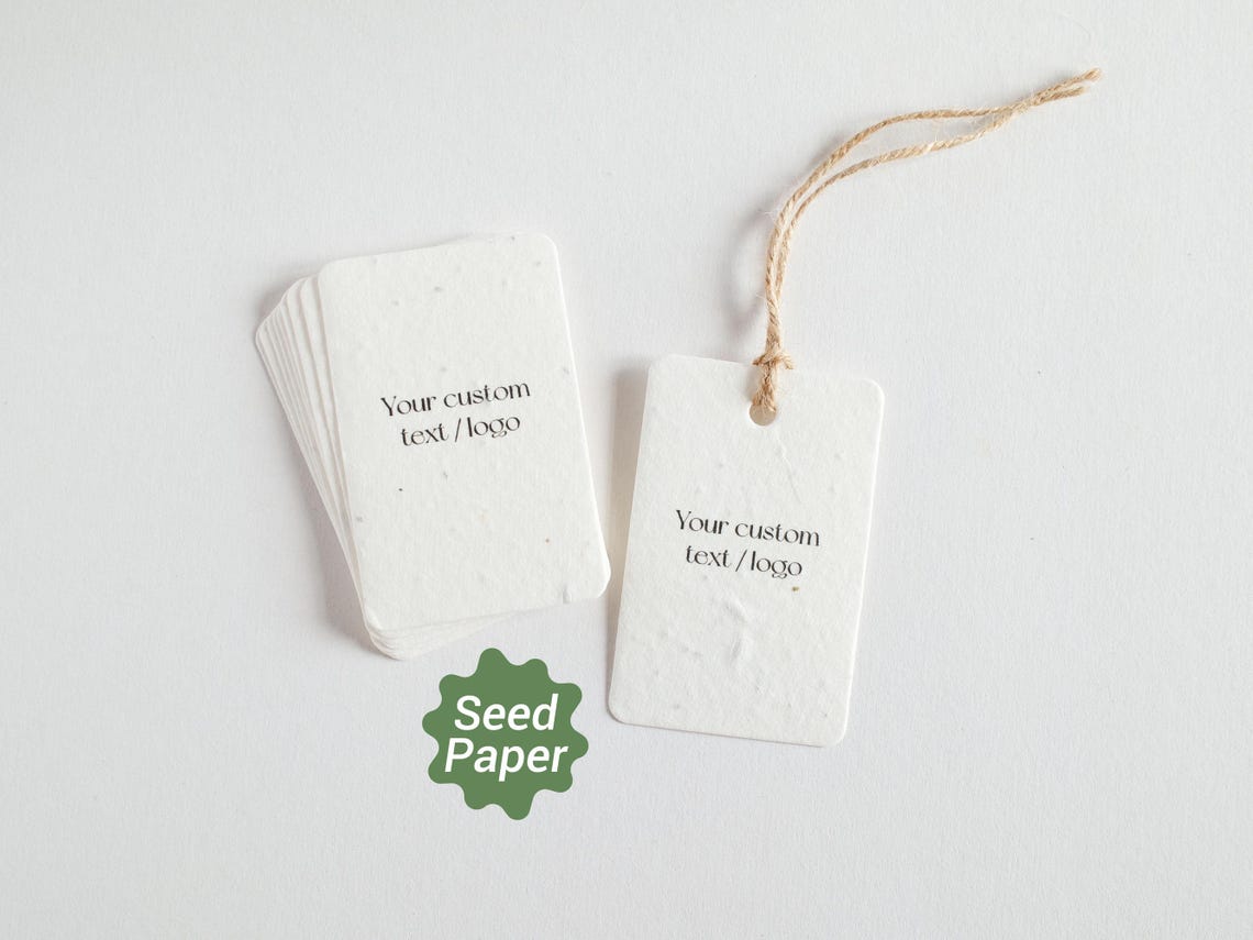 Customizable Plantable Hang Tags, Seed Paper Gift Tags Personalized ...