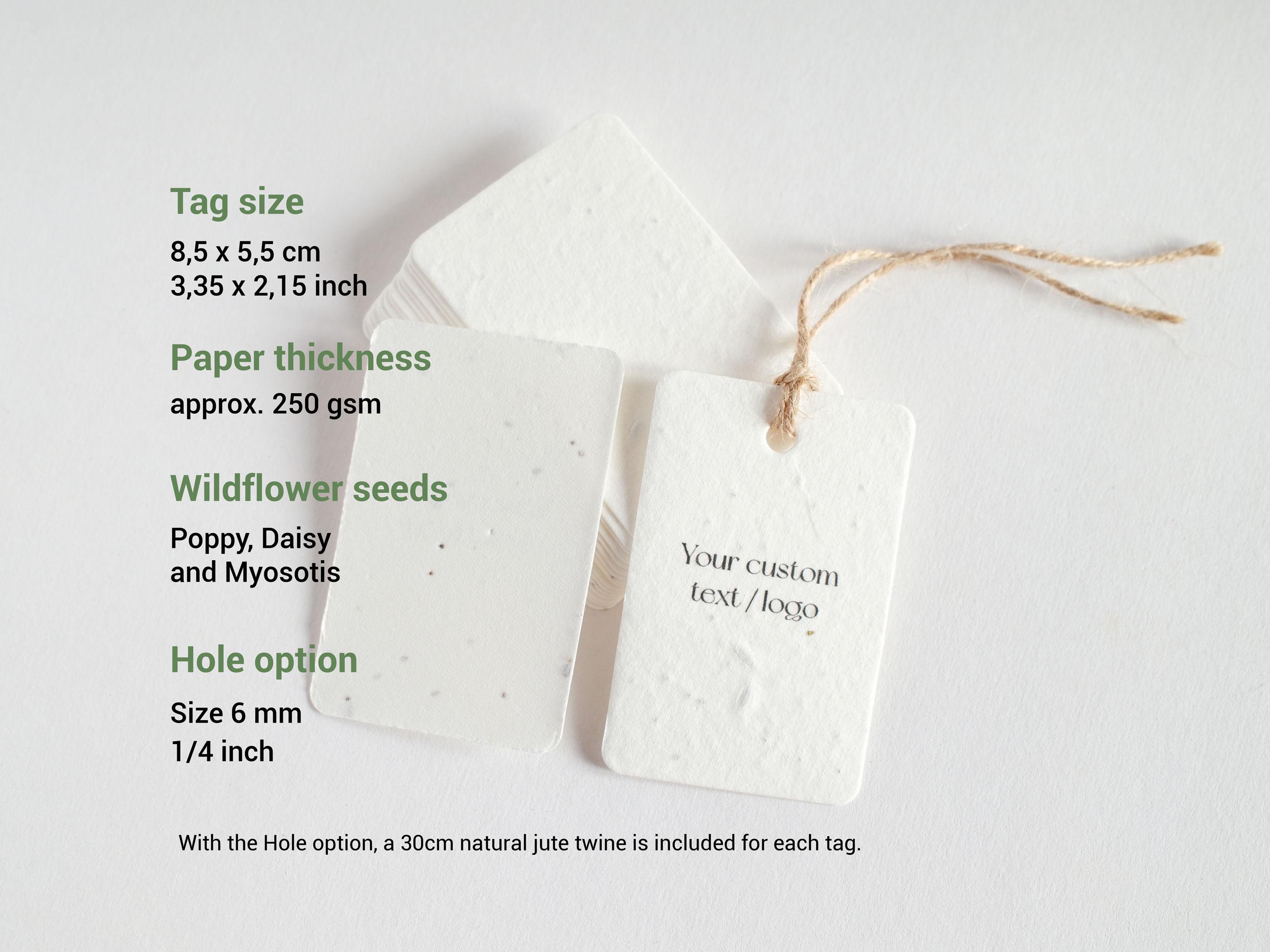 Customizable Plantable Hang Tags, Seed Paper Gift Tags Personalized ...