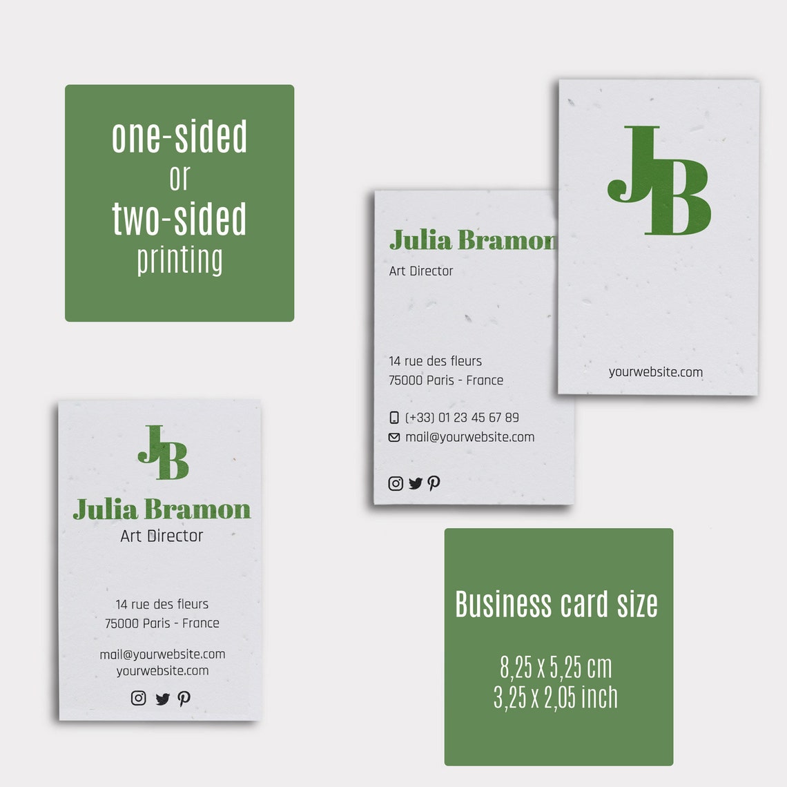 Plantable Business Card, Custom Card, Personalized Seed Paper Cards ...