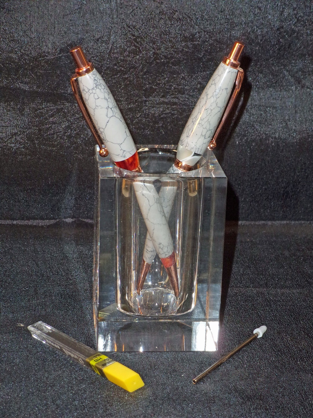 Ballpoint Pen and Pencil Desk Set With Pen Holder - Etsy