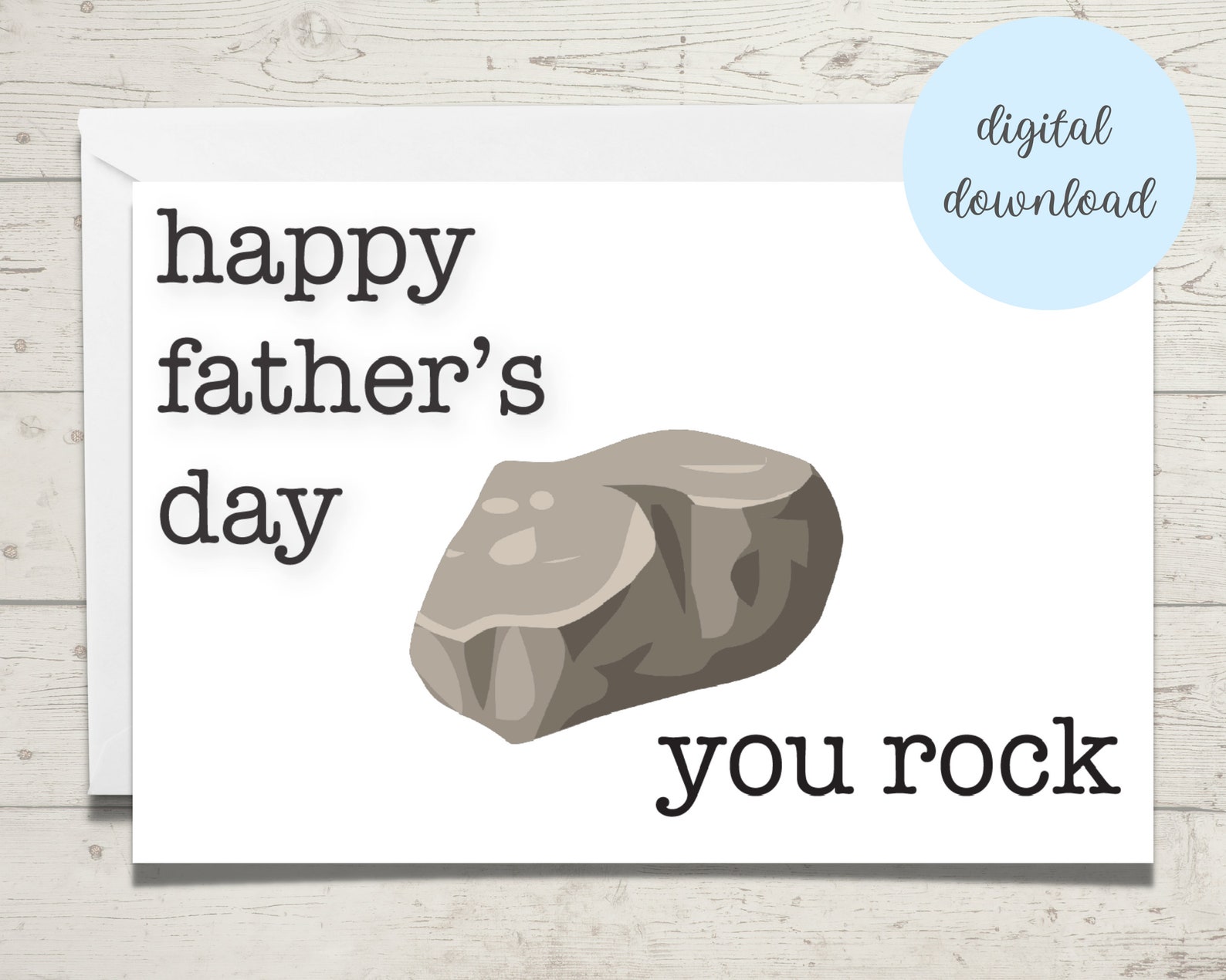 Printable Father's Day Card You Rock - Etsy