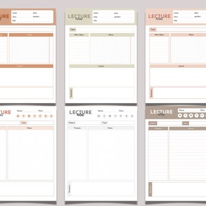 Lecture and Study Notes Template Printable Downloadable - Etsy