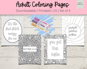 Floral 6 Coloring Pages 5 - Etsy