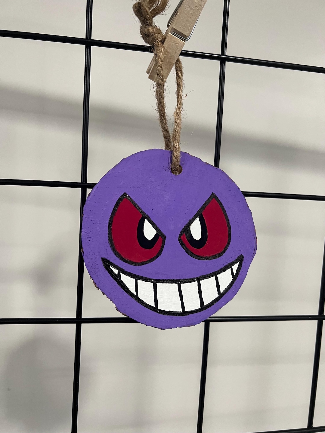 Gengar Pokemon Ghost Type Poison Type Wood Slice Acrylic Painting ...