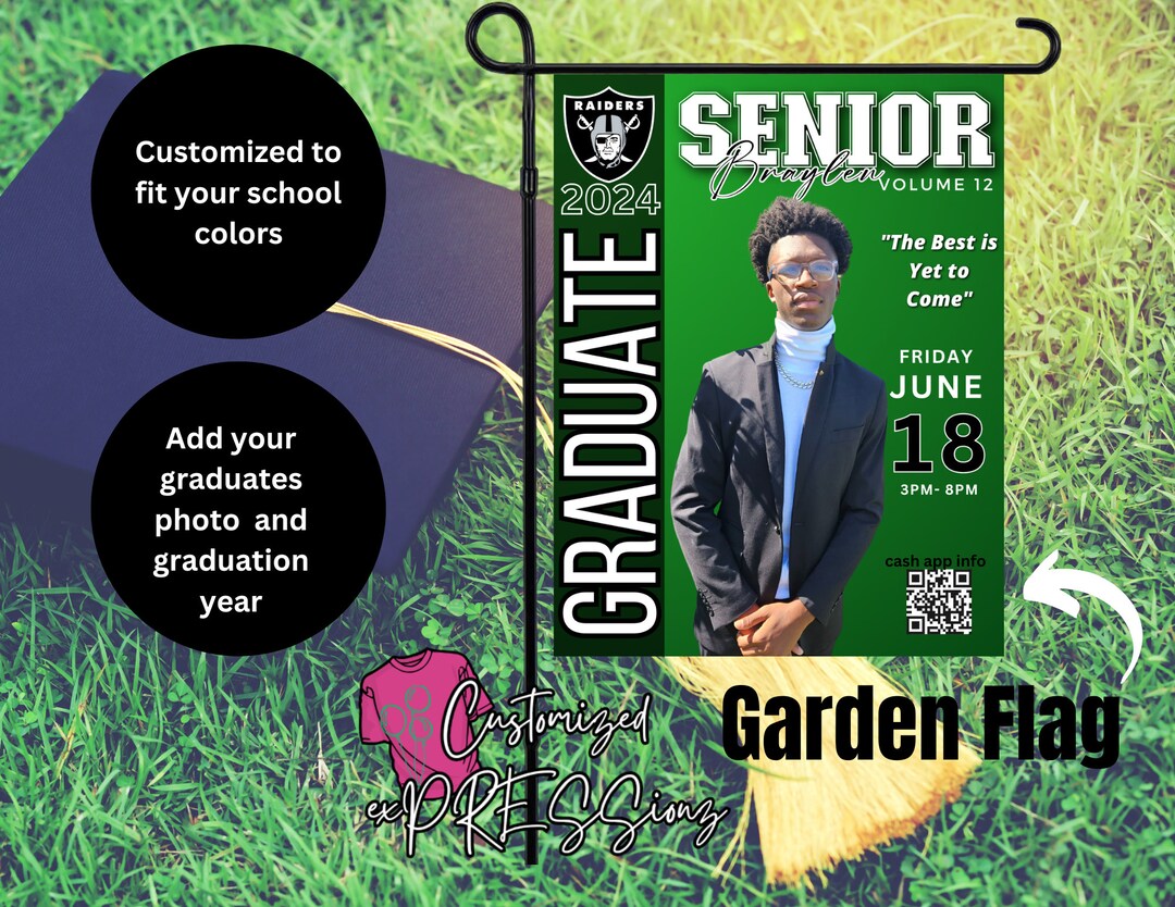 Graduation Flag, Photo Flag, Graduation Garden Flag, Graduation Gift ...