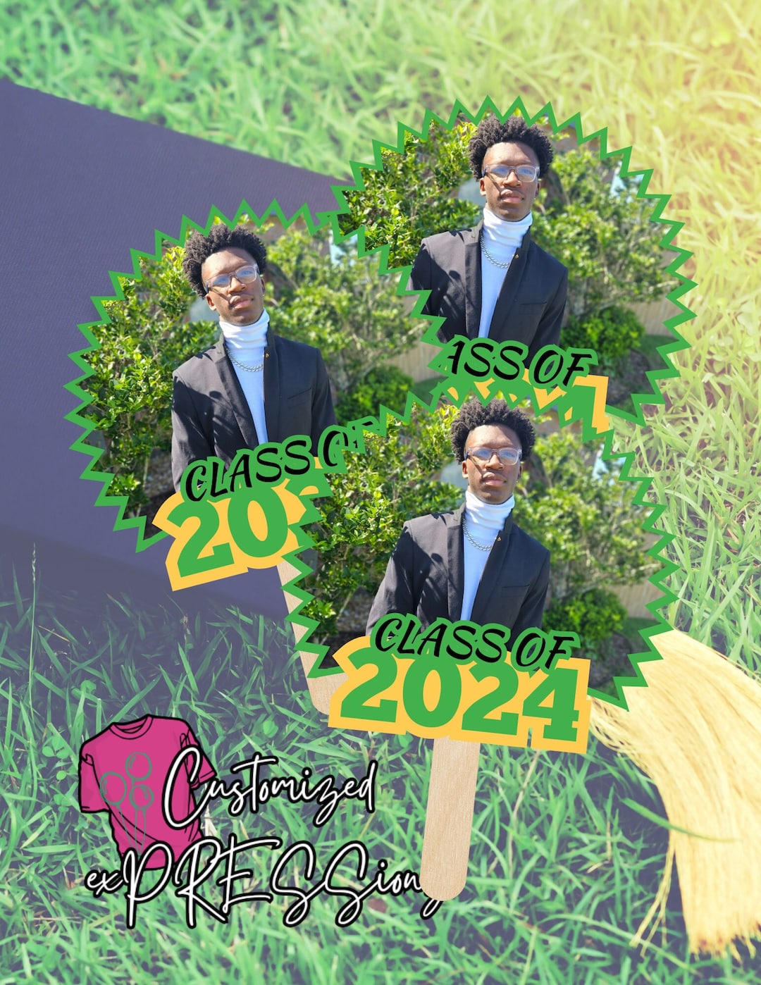 Graduation Fan, Grad Fans, Circle Keepsake Fan, Custom Fans ...