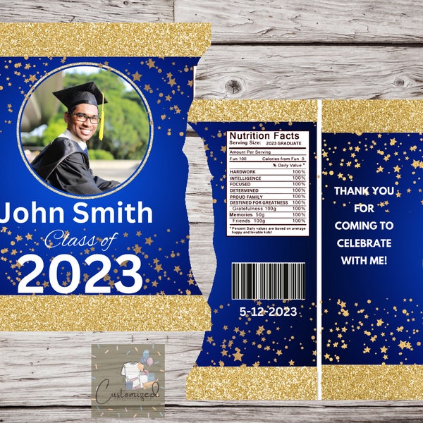 Graduation Chip Bag Template - Etsy