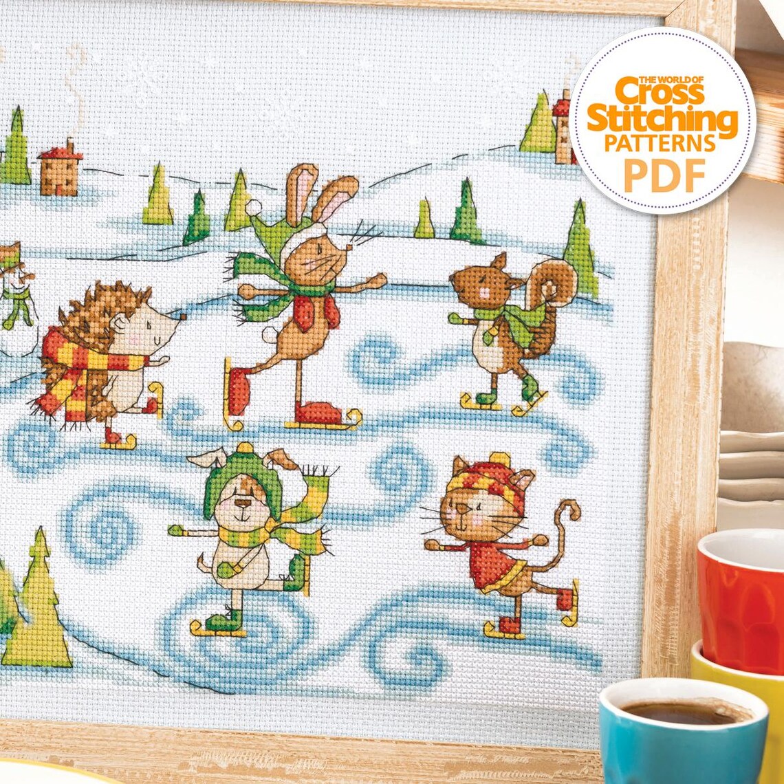Ice Skating Animals Cross Stitch Chart Instant Download PDF Pattern ...