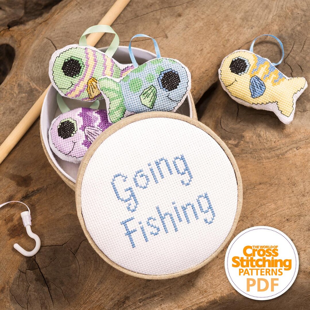 Go Fishing Game Cross Stitch Patterns PDF Chart Instant Download, Fun ...