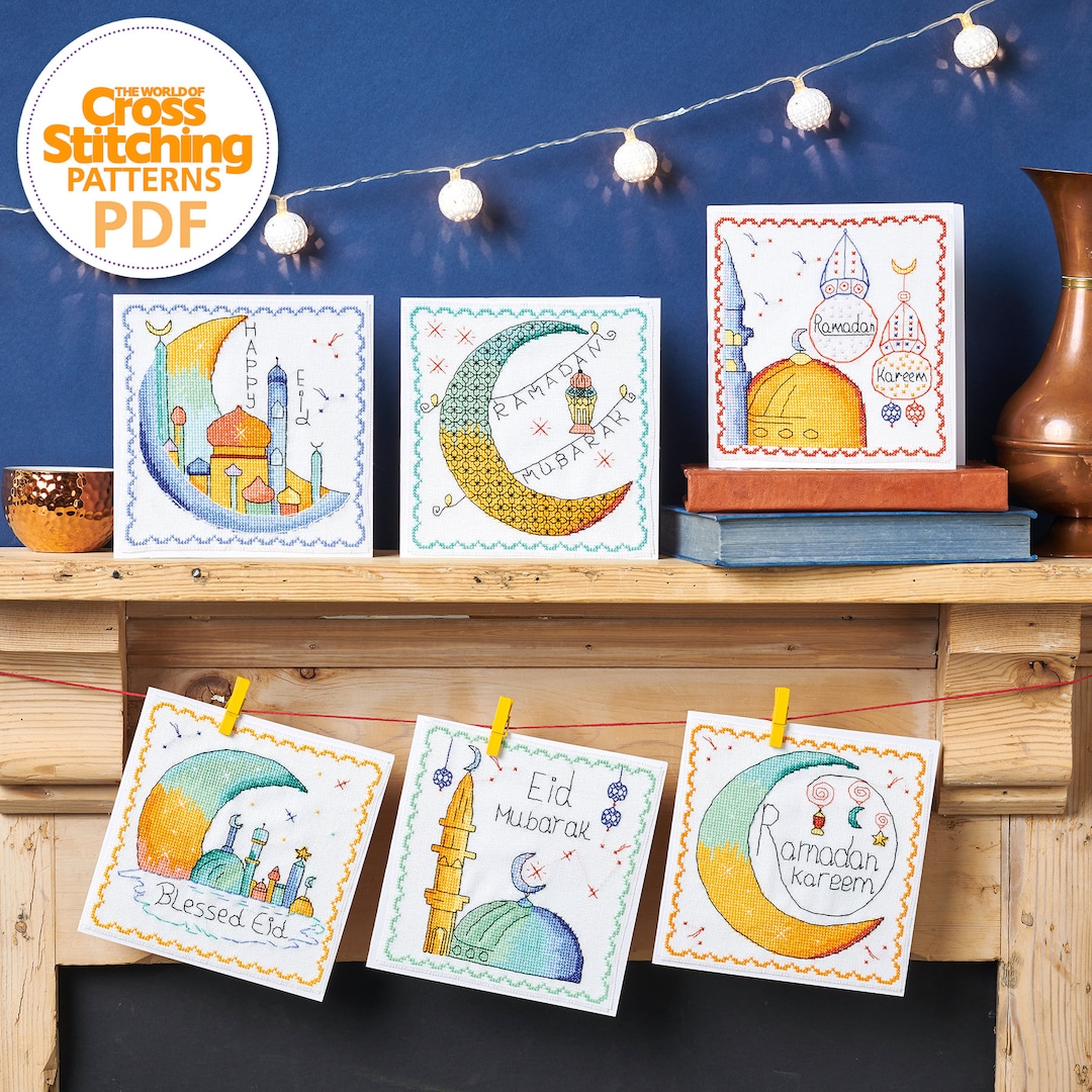 Ramadan Eid Cards Cross Stitch Patterns PDF Charts Instant Download ...