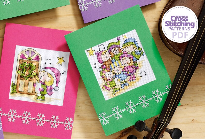 Carol Singers Christmas Cards Cross Stitch Patterns PDF Chart Instant ...