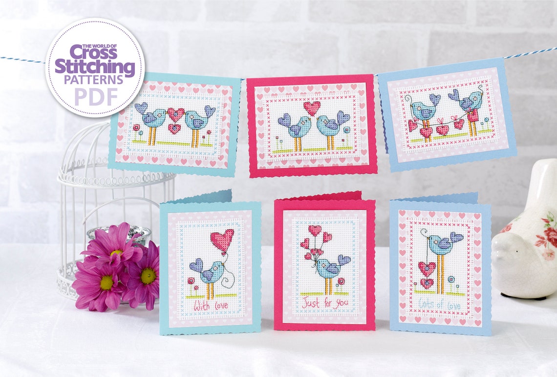 Love Bird Cross Stitch Pattern PDF Chart Instant Download 6 - Etsy