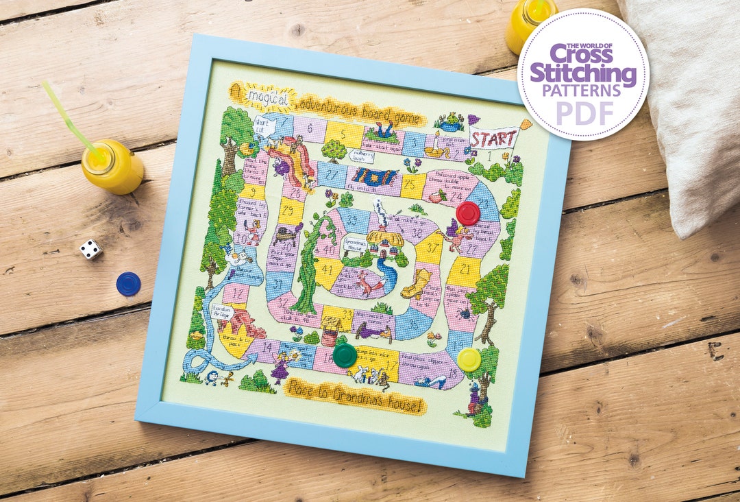 Board Game Cross Stitch Pattern PDF Chart Instant Download, Fun Kid's ...