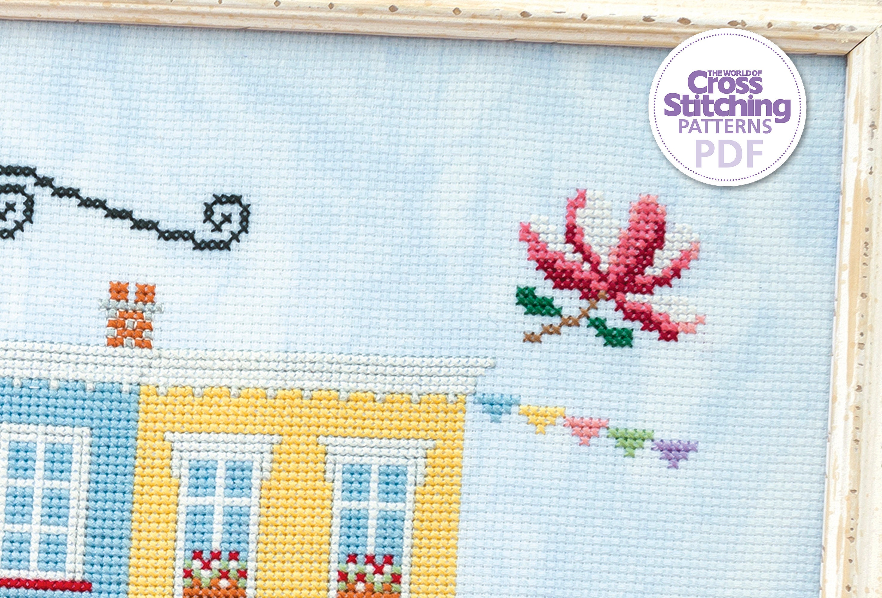 Stylish Street Cross Stitch Pattern PDF Chart Instant Download, Row of ...
