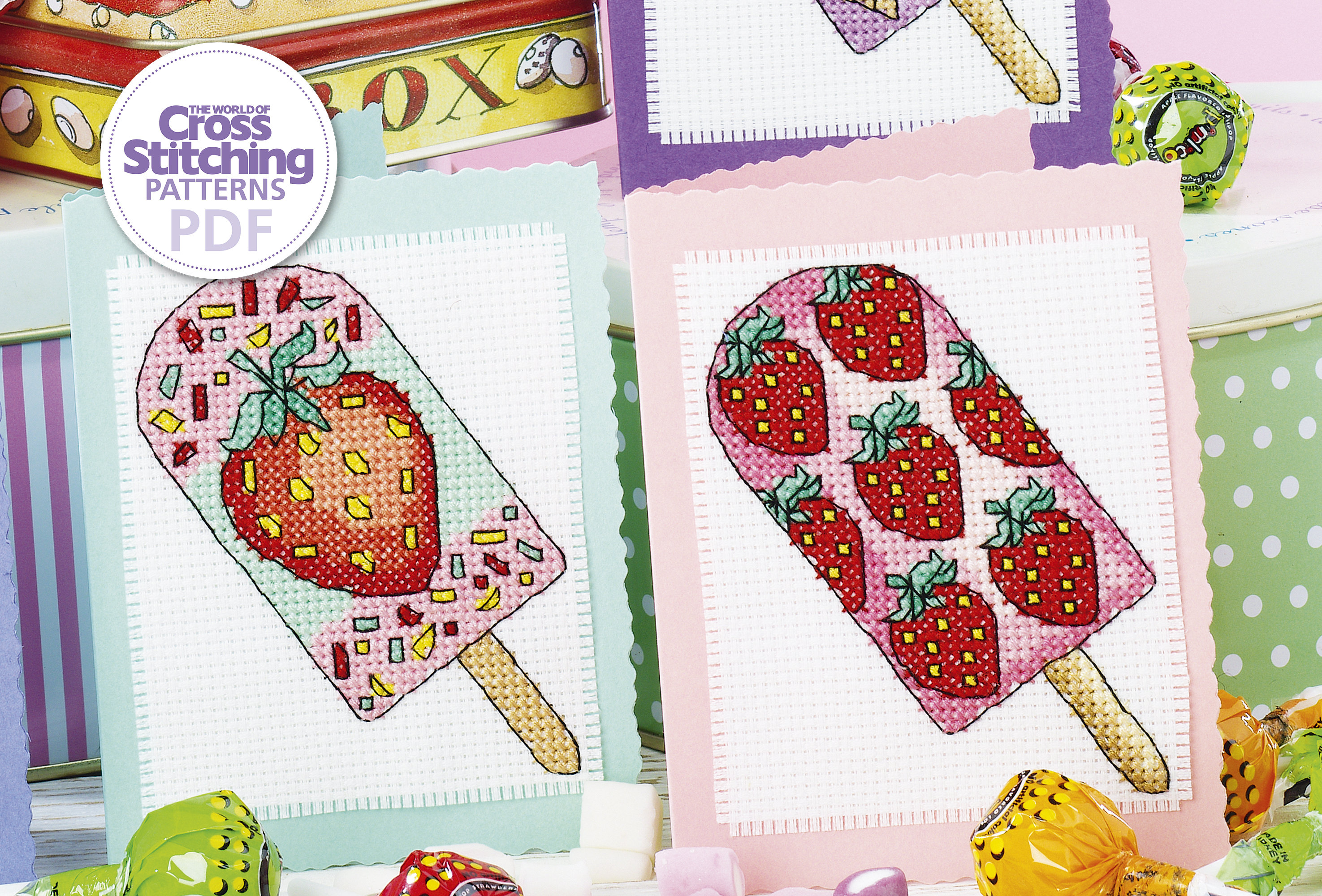 Ice Lolly Summer Cards Cross Stitch Patterns PDF Charts Instant ...