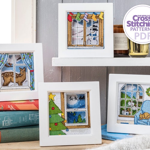 3D Christmas Winter Window Scenes Cross Stitch Patterns PDF - Etsy