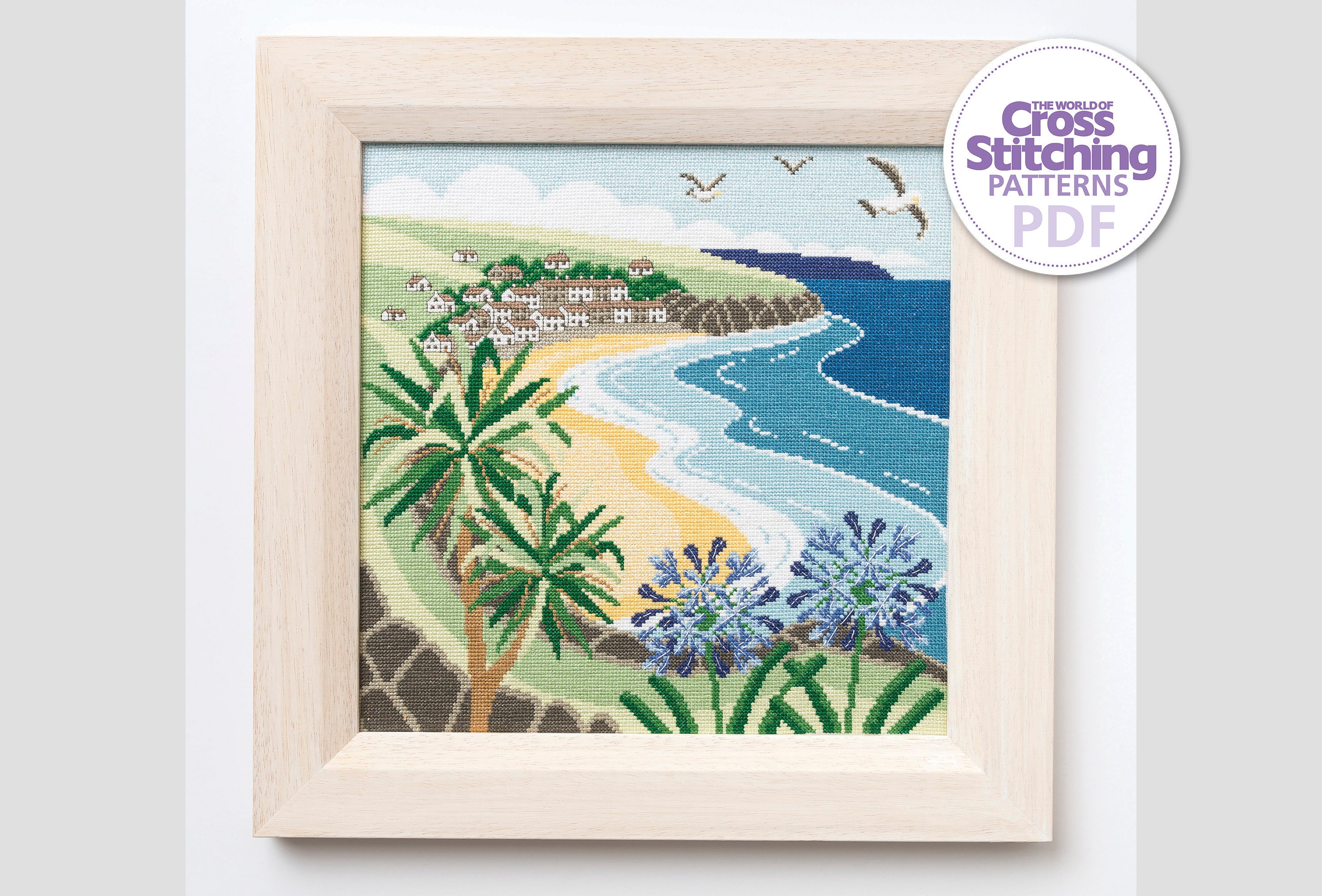Beach Scene Cross Stitch Pattern PDF Chart Instant Download, Cornwall ...