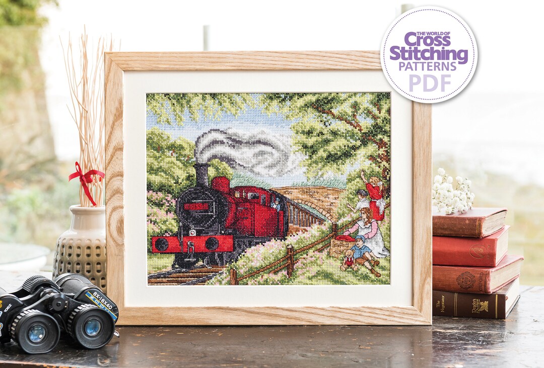 Steam Train Cross Stitch Pattern PDF Chart Instant Download, Railway ...