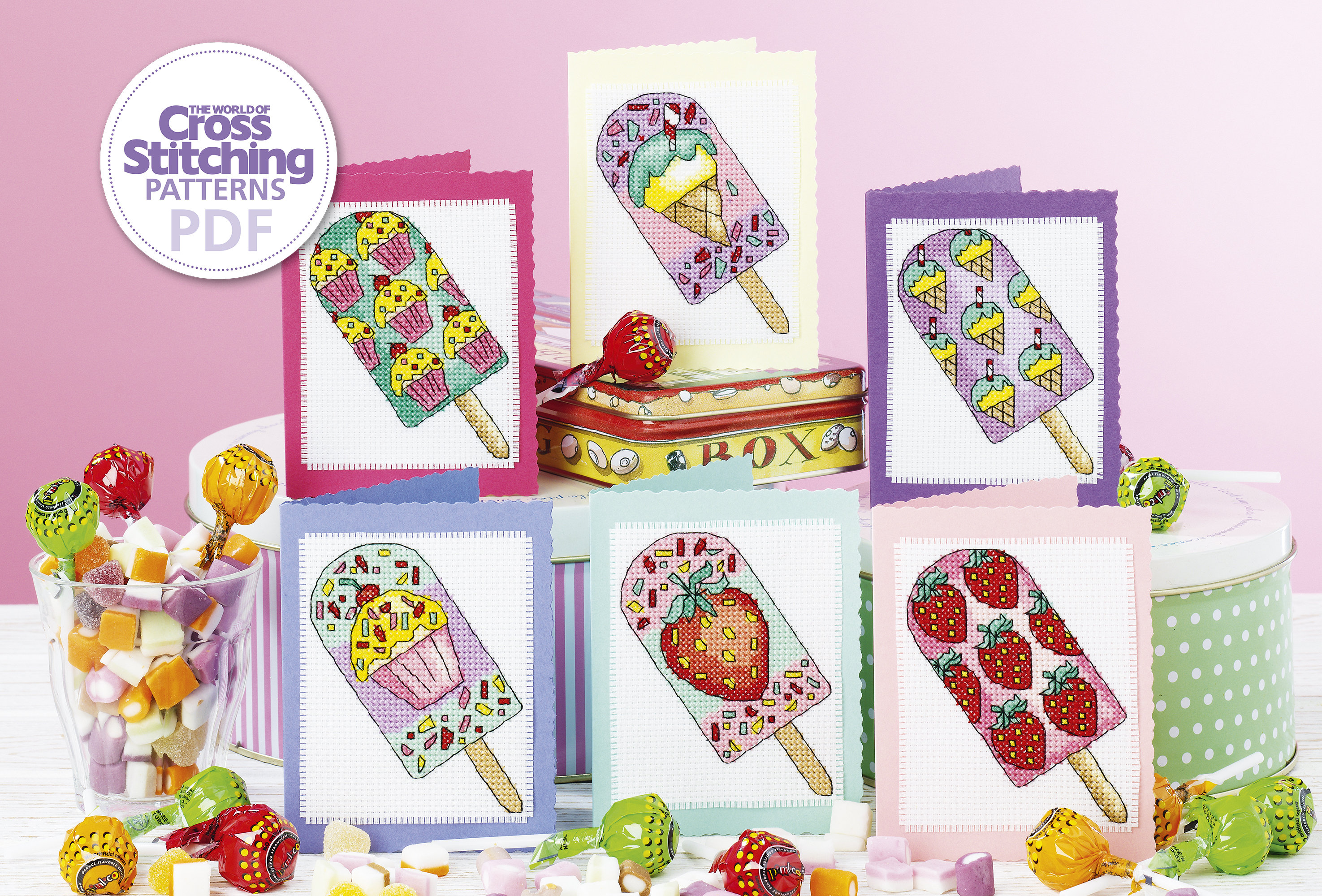 Ice Lolly Summer Cards Cross Stitch Patterns PDF Charts Instant ...
