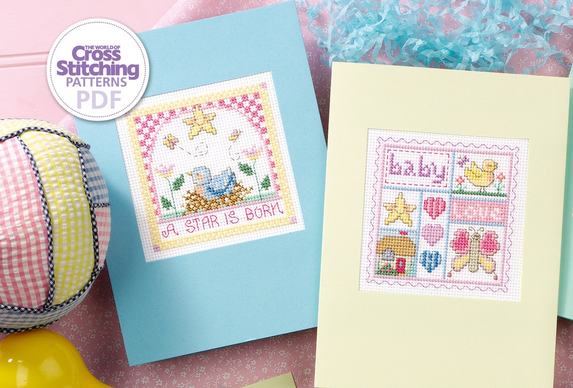 New Baby Cross Stitch Pattern PDF Chart Instant Download Set of 6 ...