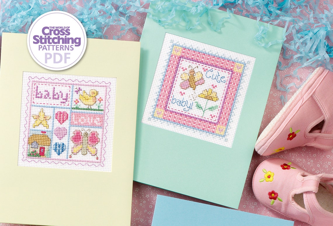 New Baby Cross Stitch Pattern PDF Chart Instant Download Set of 6 ...