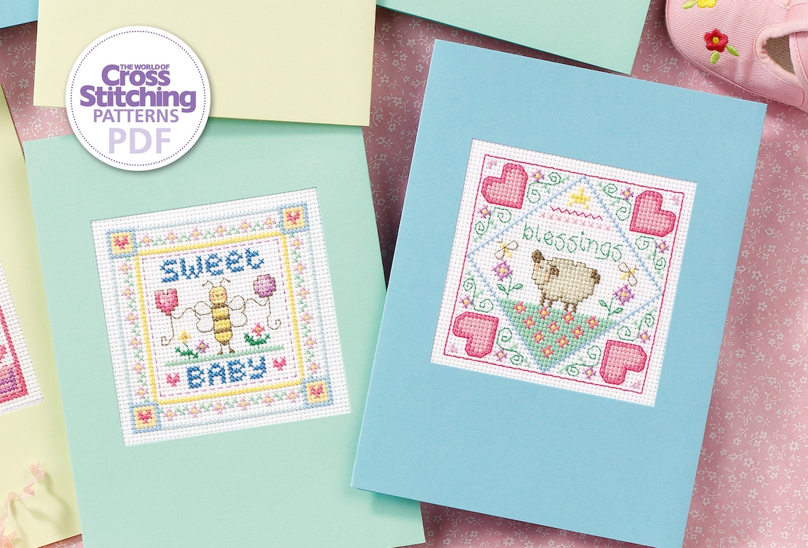 New Baby Cross Stitch Pattern PDF Chart Instant Download Set of 6 ...