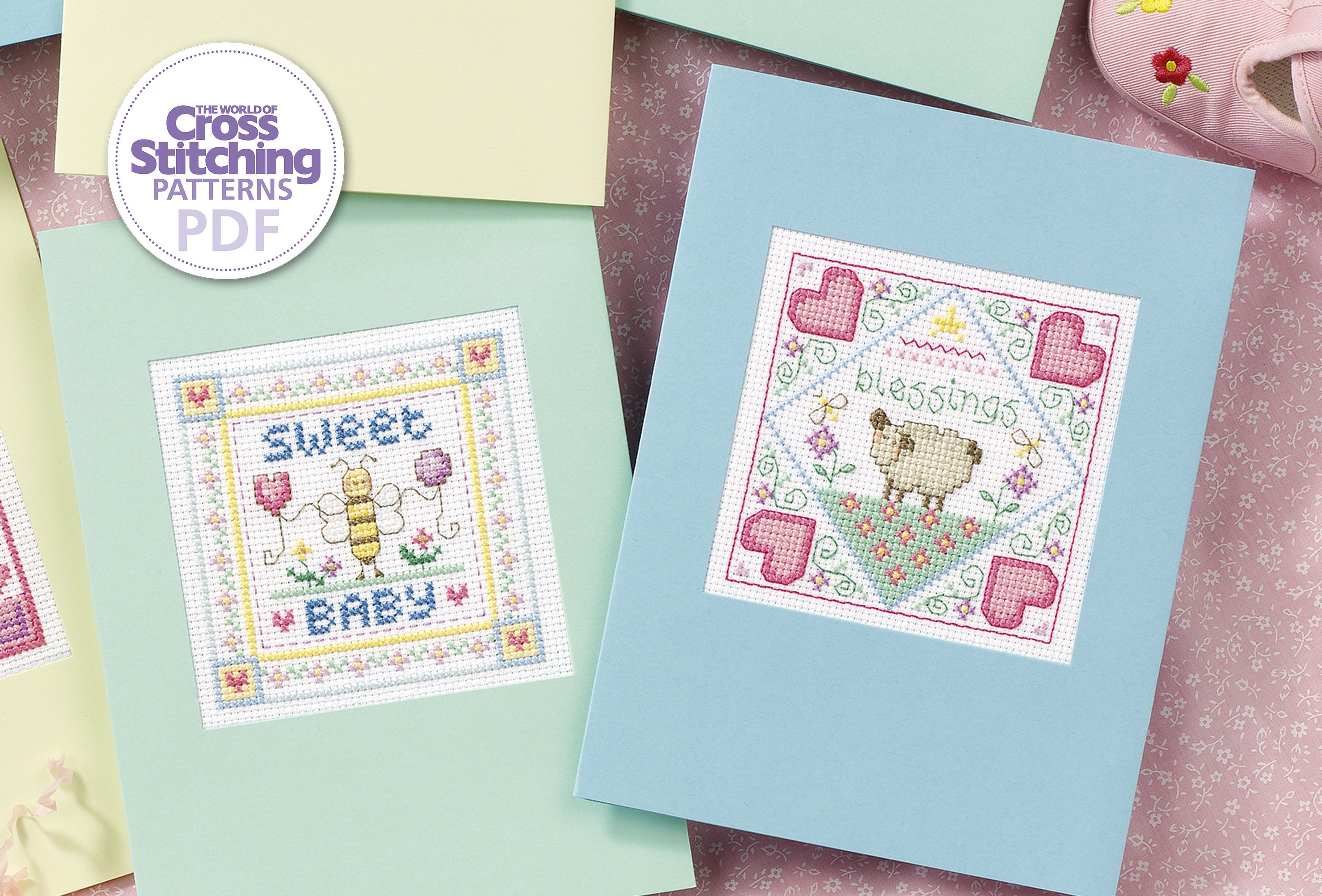 New Baby Cross Stitch Pattern PDF Chart Instant Download Set of 6 ...