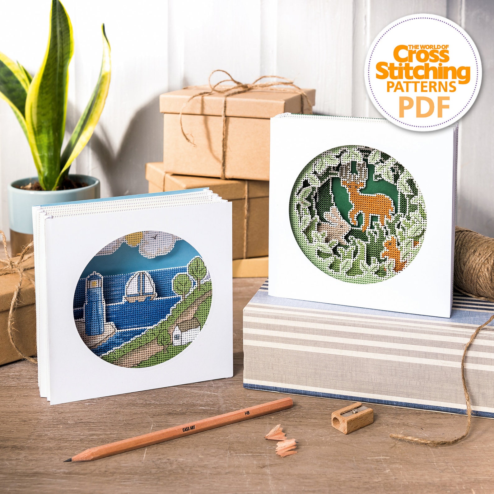 3D Paper Cut Style Cross Stitch Patterns PDF Charts Instant Download ...