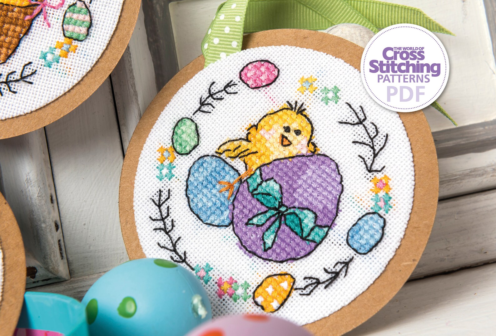 Easter Chick Cross Stitch Tag Patterns PDF Charts Instant - Etsy