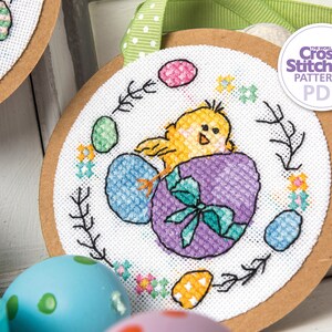 Easter Chick Cross Stitch Tag Patterns PDF Charts Instant Download, Fun ...