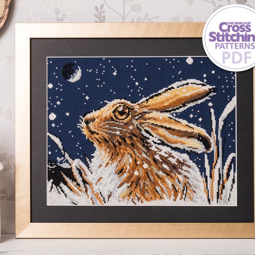 Hare Cross Stitch Pattern PDF Chart Instant Download Realistic - Etsy
