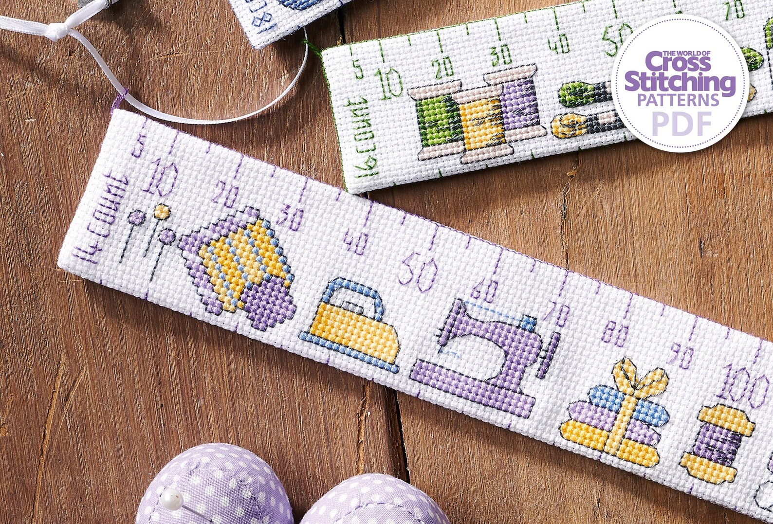 Fabric Count Rulers Cross Stitch Patterns PDF Chart Instant Download ...