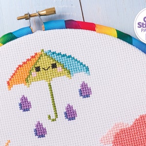 Weather Chart Hoop Cross Stitch Pattern PDF Chart Instant Download, Fun ...