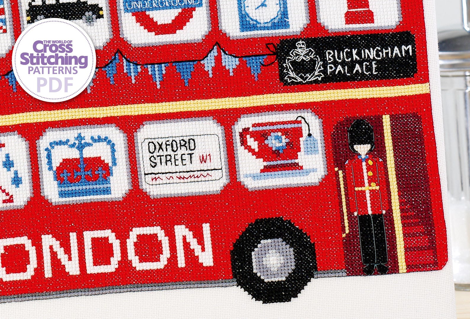 London Bus Cross Stitch Pattern PDF Chart Instant Download, Double ...