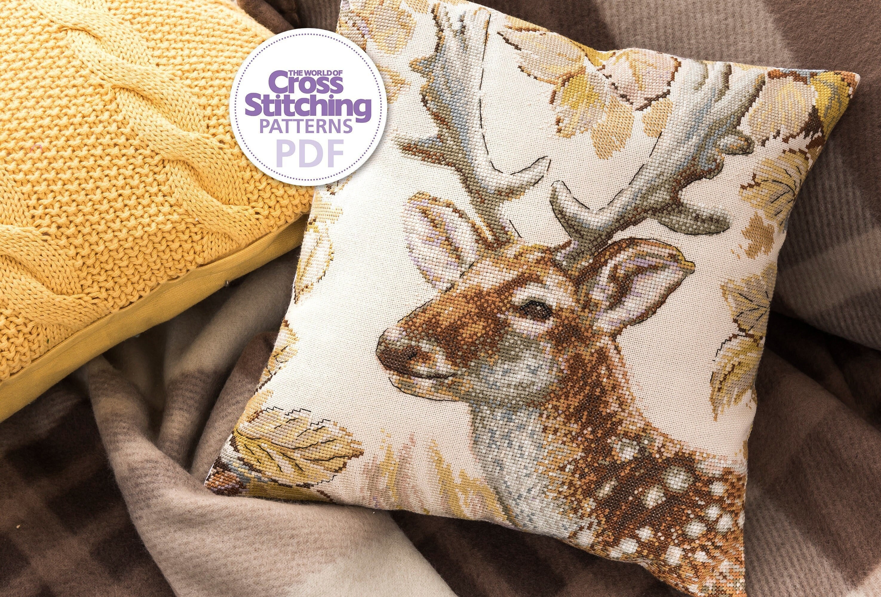 Stag Deer Cross Stitch Pattern PDF Chart Instant Download, Wild Animal ...