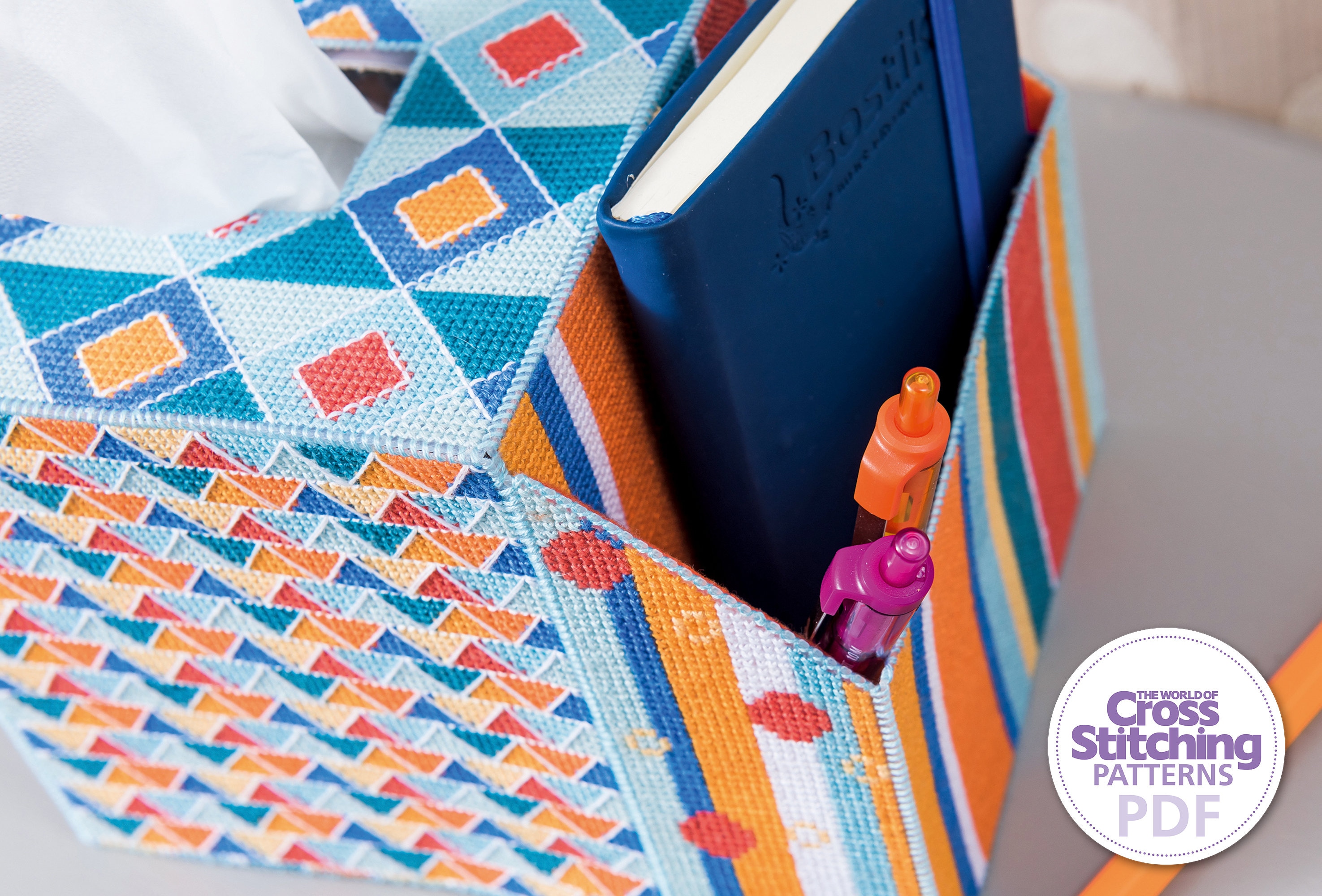3D Tissue Box Cover Cross Stitch Pattern PDF Chart Instant Download ...