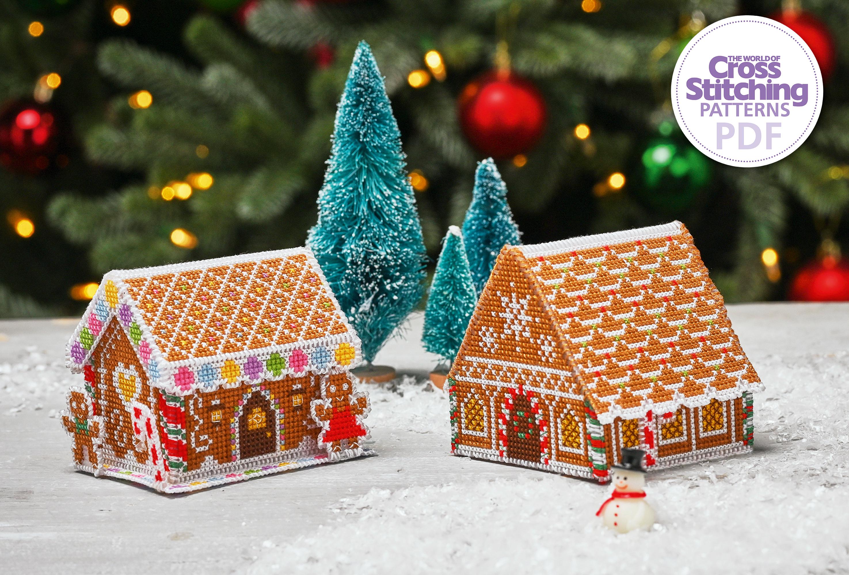 3D Gingerbread House Cross Stitch Patterns PDF Chart Instant Download ...