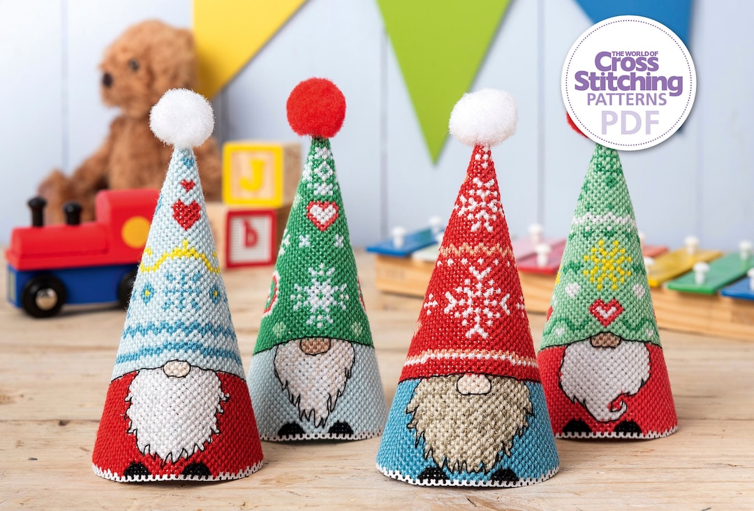 Scandi Gnomes Tomte Gonks 3D Cross Stitch Patterns PDF Chart Instant ...