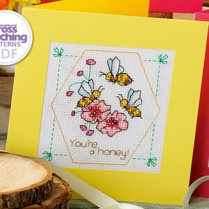 Bee Cards Cross Stitch Patterns PDF Charts Instant Download, Fun All ...