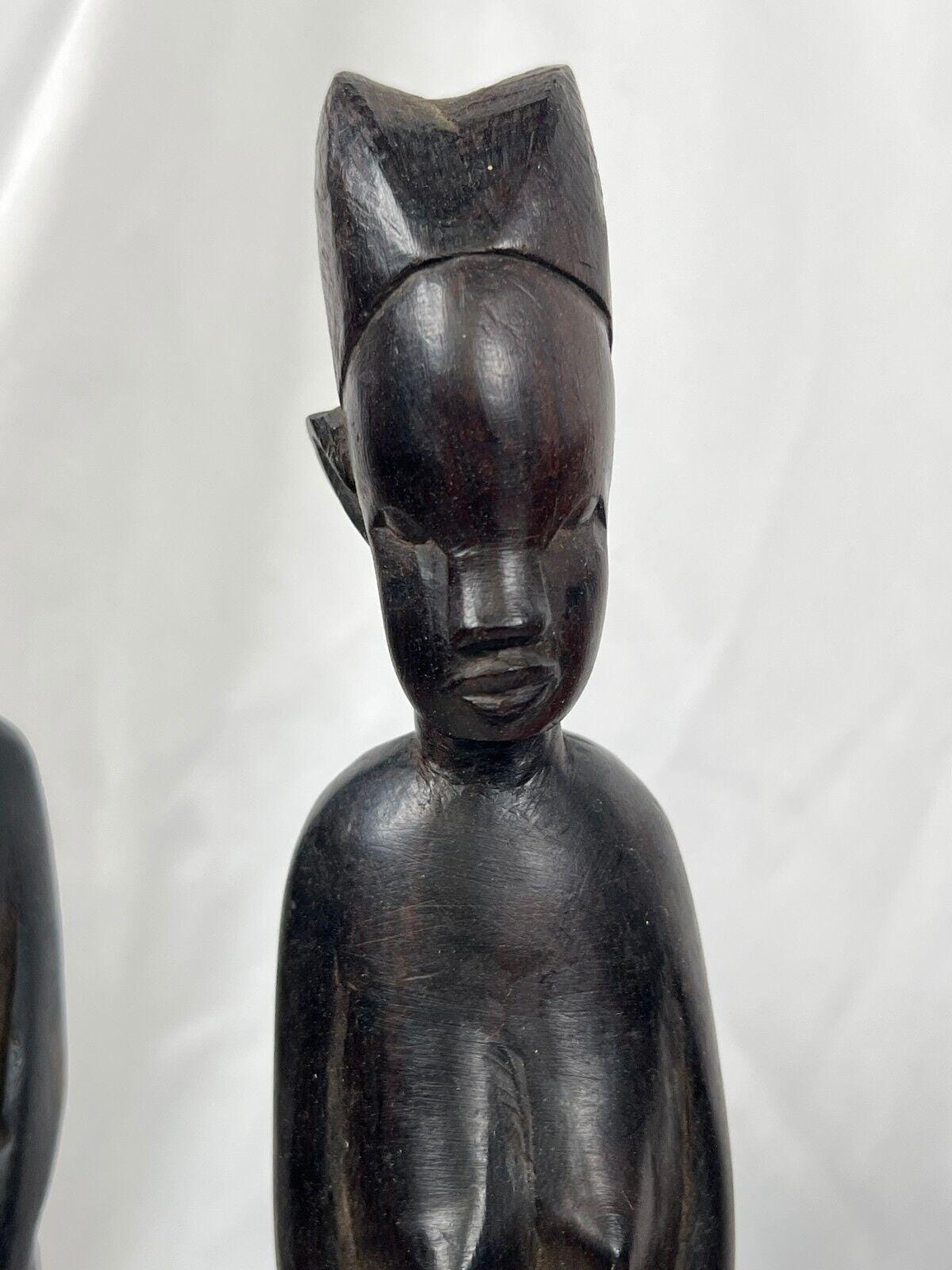 Lot of 5 Vintage Hand Carved Kenya Wooden Statue Figurine Besmo Tribal ...