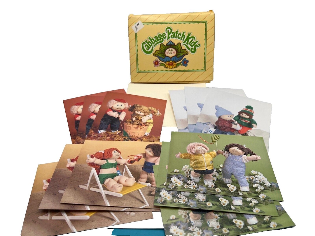 Vintage 1984 Cabbage Patch Kids Greeting Cards Note Blank Envelopes NOS ...