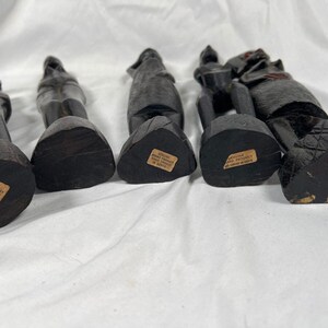 Lot of 5 Vintage Hand Carved Kenya Wooden Statue Figurine Besmo Tribal ...