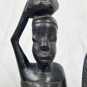 Lot of 5 Vintage Hand Carved Kenya Wooden Statue Figurine Besmo Tribal ...