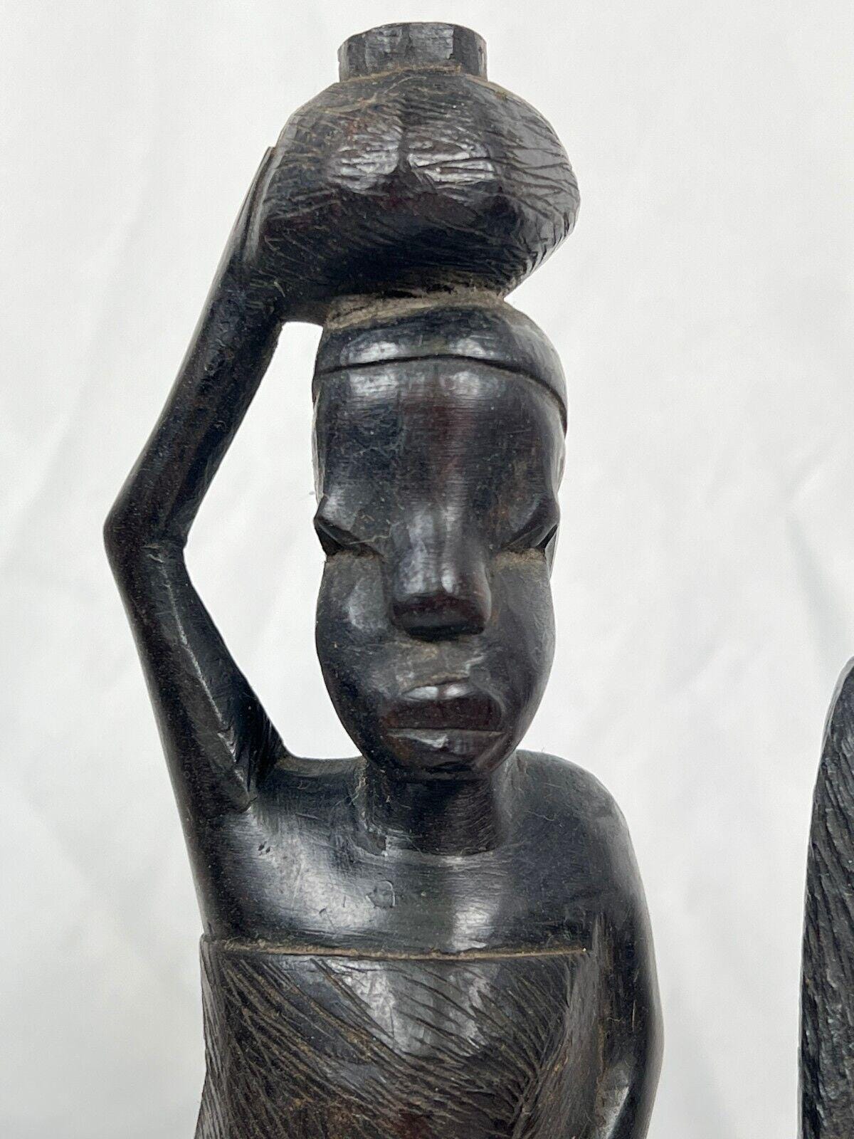 Lot of 5 Vintage Hand Carved Kenya Wooden Statue Figurine Besmo Tribal ...