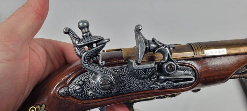 Vintage Flintlock Pistol Replica Made in Spain Flintlock Pistol - Etsy