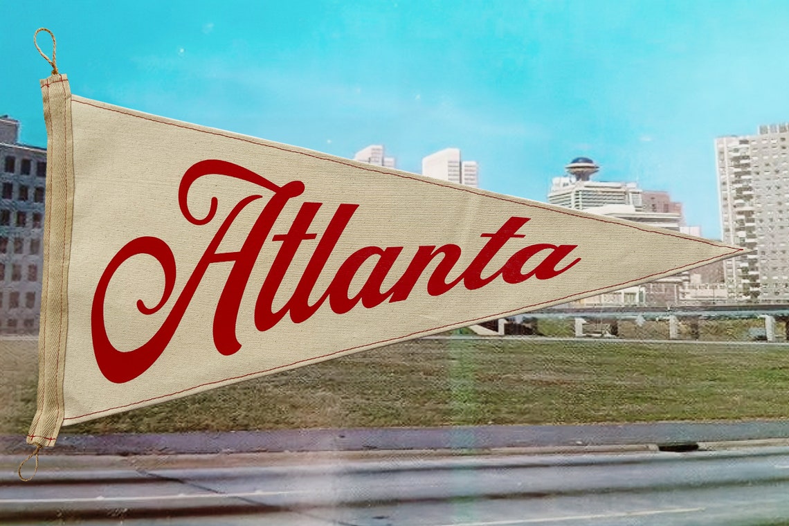 Classic Atlanta Pennant Flag - Etsy
