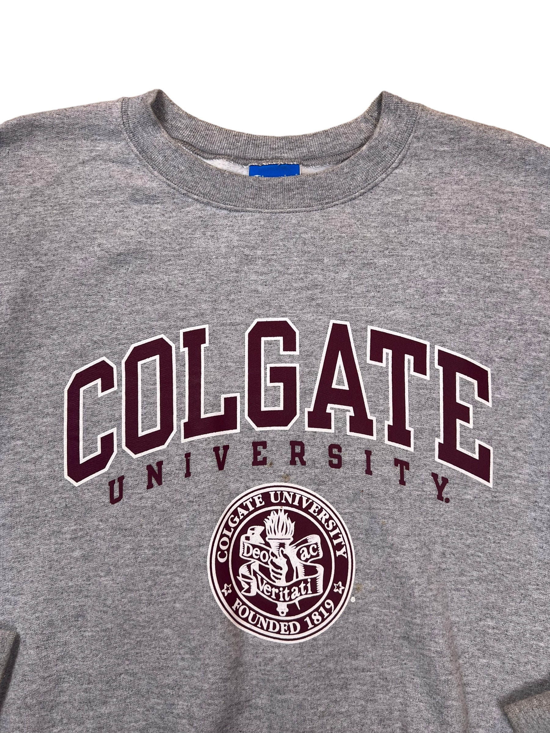 Vintage Mens Colgate University Sweatshirt Grey 2000s Chest 22 Sleeve ...